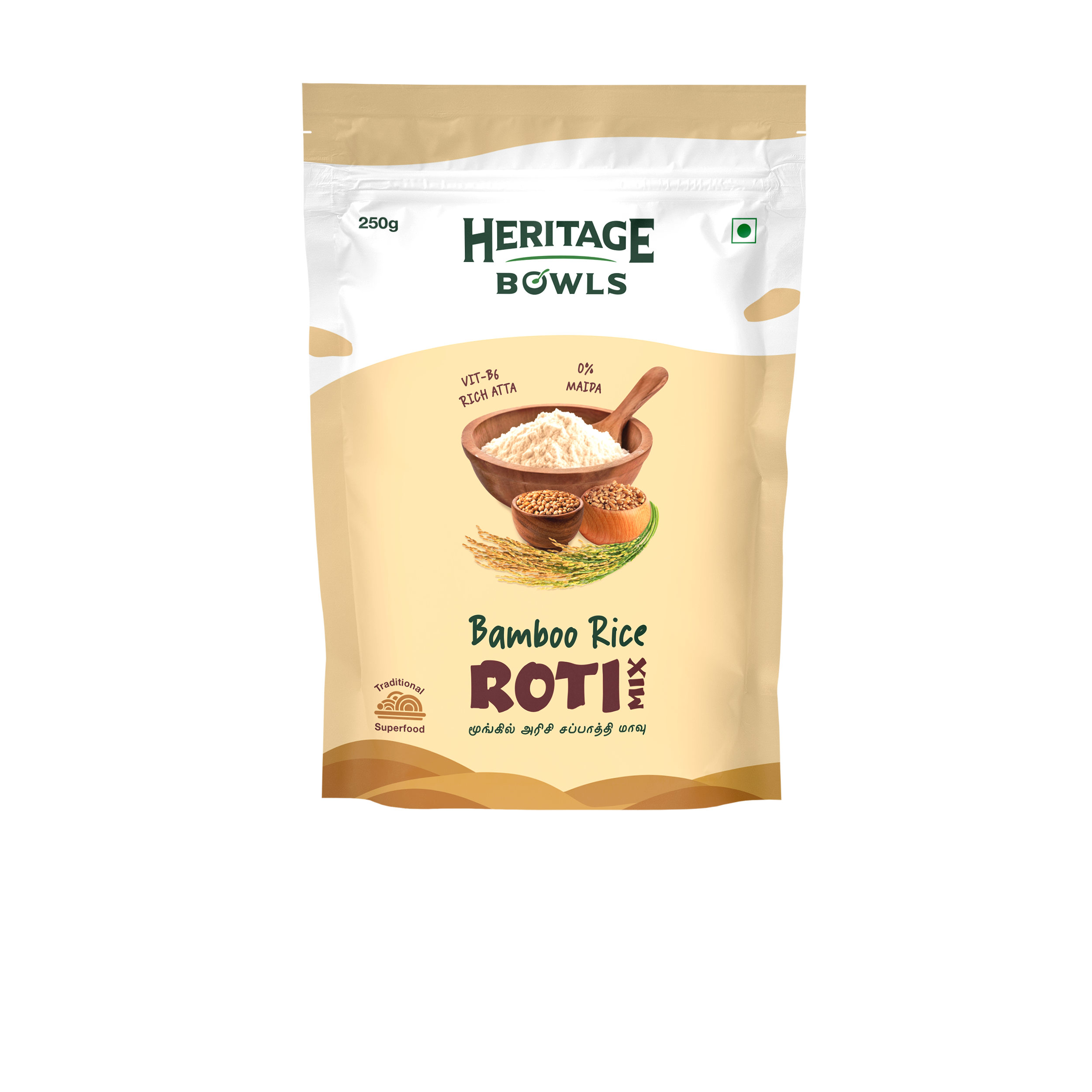 Bamboo Rice Roti Mix (Atta) (மூங்கில் அரிசி சப்பாத்தி மாவு) (250 grams ...